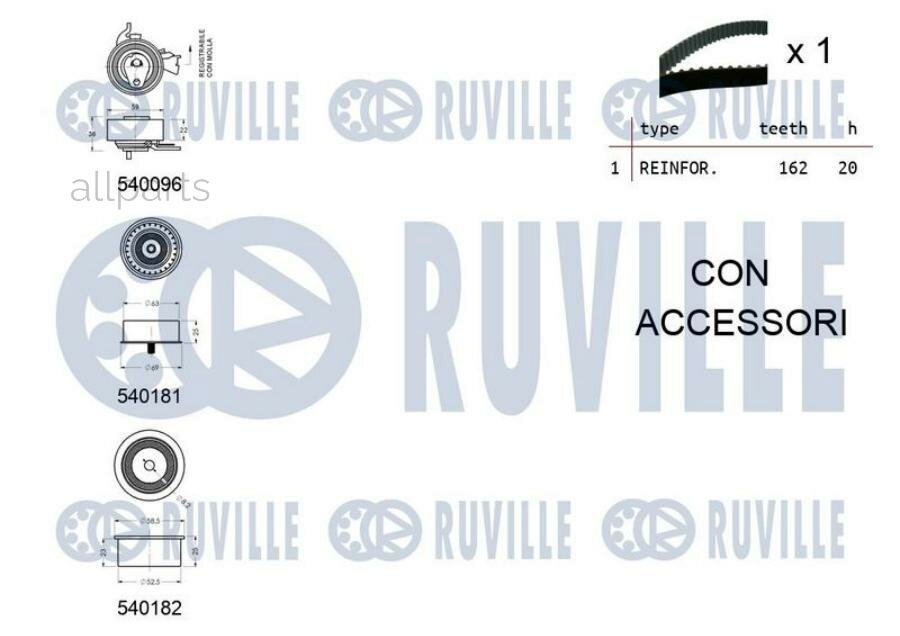 RUVILLE 550040 Комплект ГРМ DODGE: CARAVAN