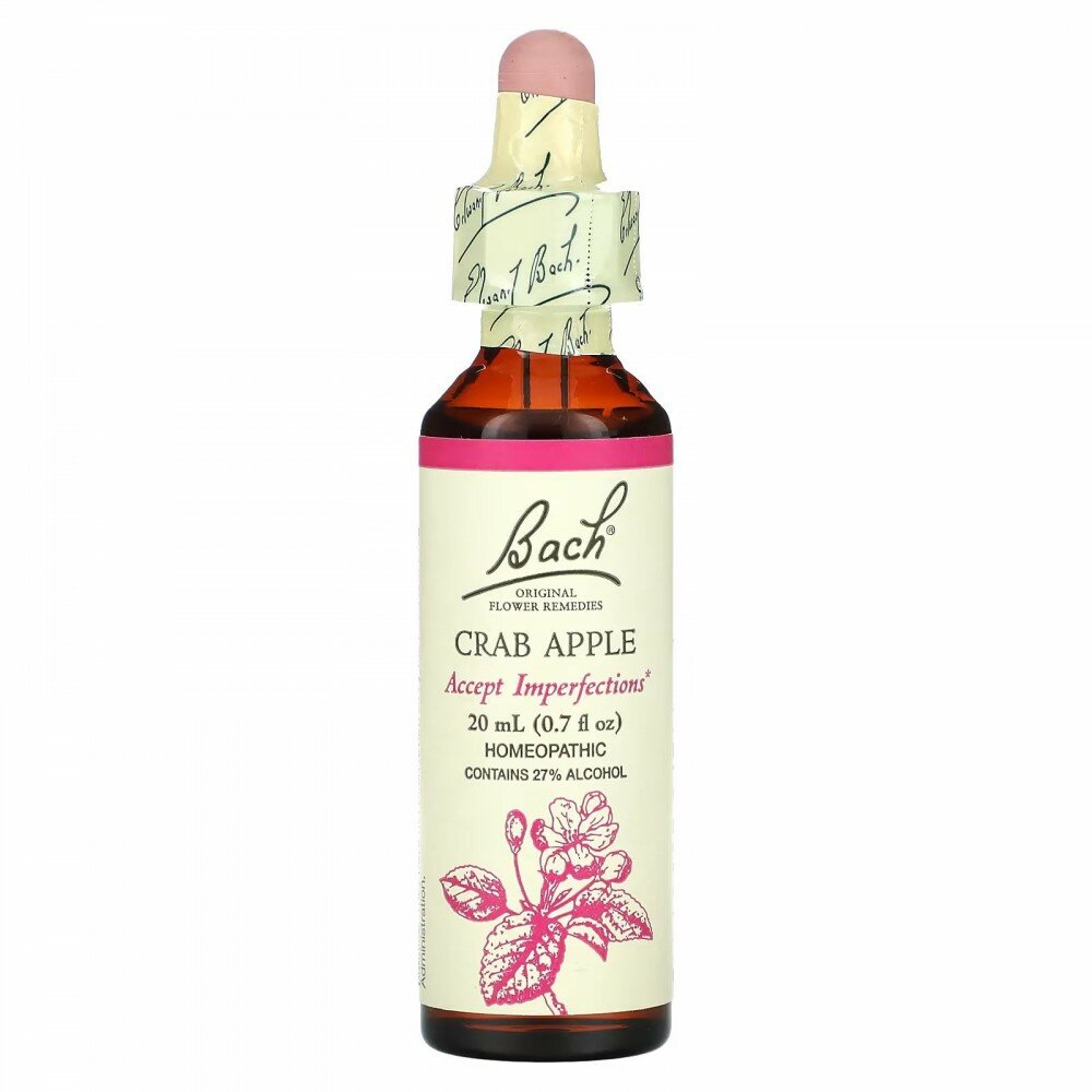 Bach, Original Flower Remedies, крабовое яблоко, 20 мл (0,7 жидк. унц.)