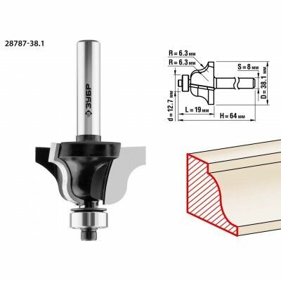 Фреза кромочная калевочная №4 (арт. 28787-38.1)