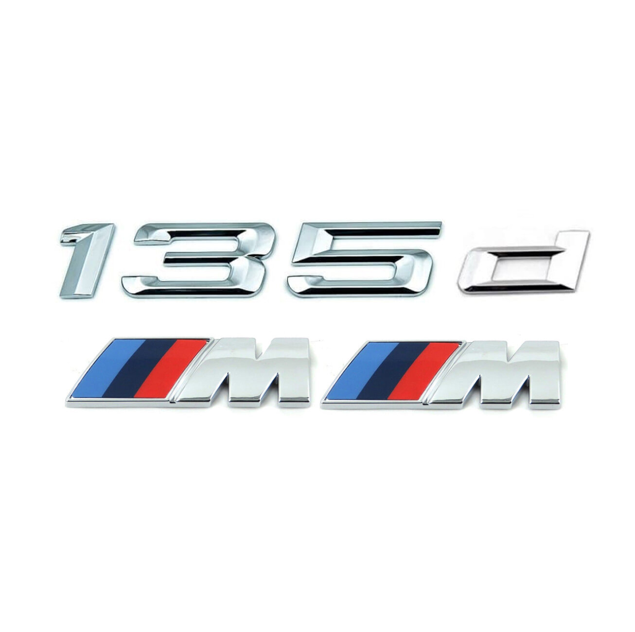 Комплект: шильдик на багажник длям BMW 216i + 2 эмблемы на крыло M-performance хром