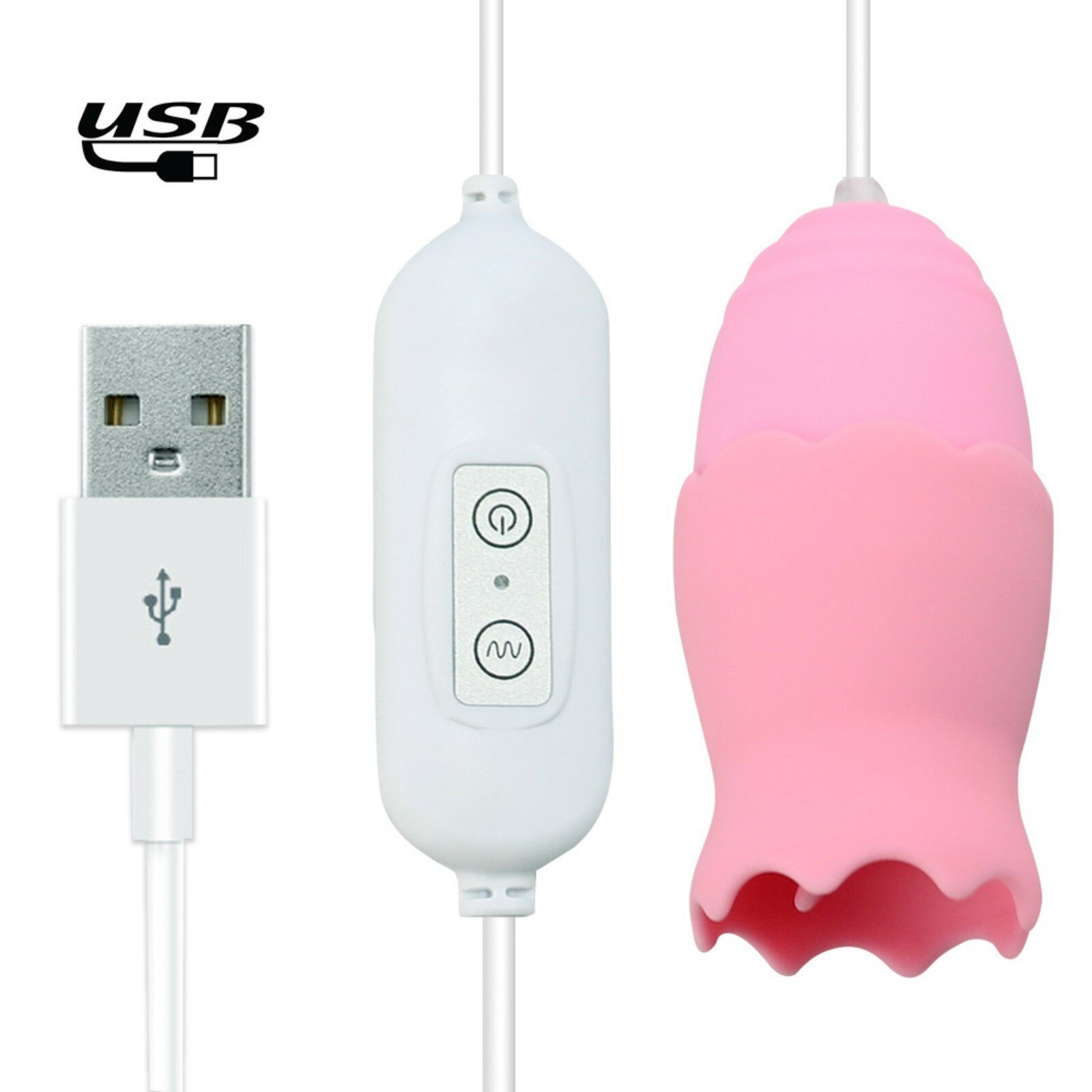 Виброяйца Оки-Чпоки, с насадкой для сосков и клитора, 12 режимов, USB, силикон, розовый, 9931044
