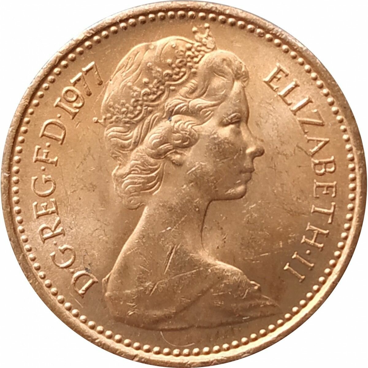 1 2 нового пенни 1977 Великобритания из оборота