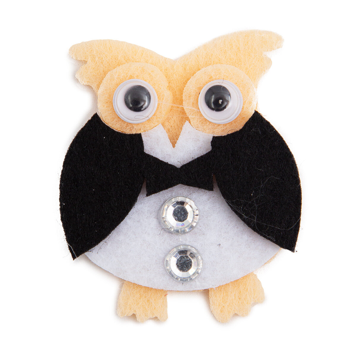 Украшение декоративное из фетра "Сова в черном фраке", 38*45 мм, 5 шт/упак, Айрис
