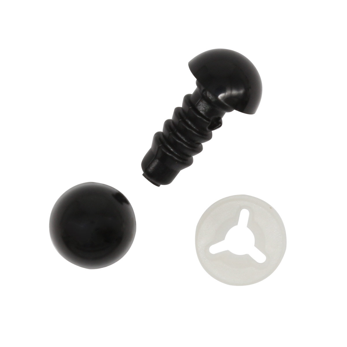 Глазки-бусинки пластиковые, с фиксатором, цвет черный, 8 мм, 24 шт