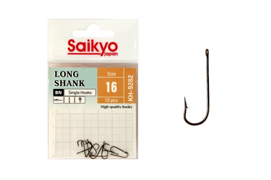 Крючки Saikyo KH-9282 BN LONG SHANK №16 ( 1 упк. по 10 шт.)