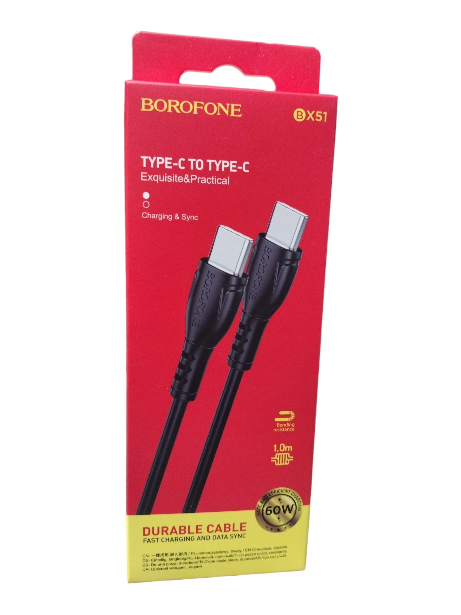 Кабель USB Borofone BX51 Triumph Type-C 3А 1м черный