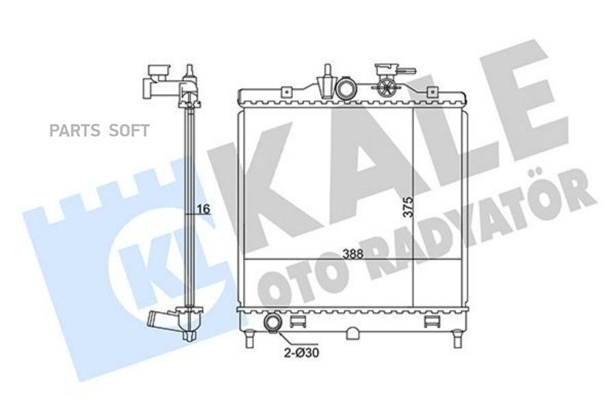KALE 347860 Радиатор охлаждения для а/м Kia Picanto (04-) 1.1 AT паяный ()