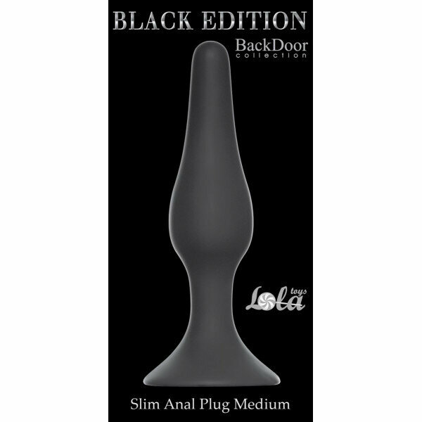 Средняя анальная пробка на присоске Slim Anal Plug Medium (11,5 см , серый)