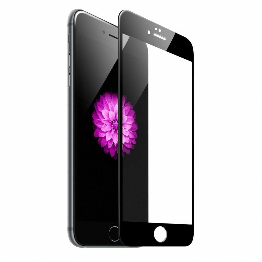 3D/ 5D защитное стекло MyPads для iPhone 7 4.7 с закругленными изогнутыми краями которое полностью закрывает экран / дисплей по краям с олеофобным покрытием (Черный)