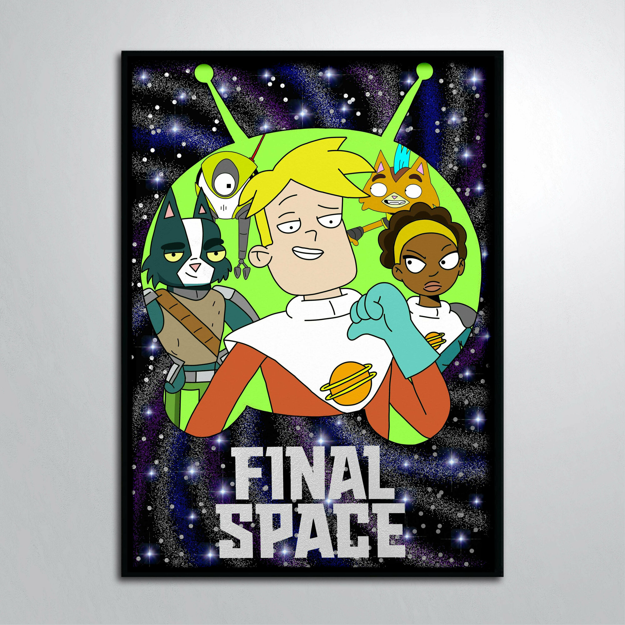 Постер без рамы/Крайний космос Гэри Гудспид и Пряник Классический Final Space