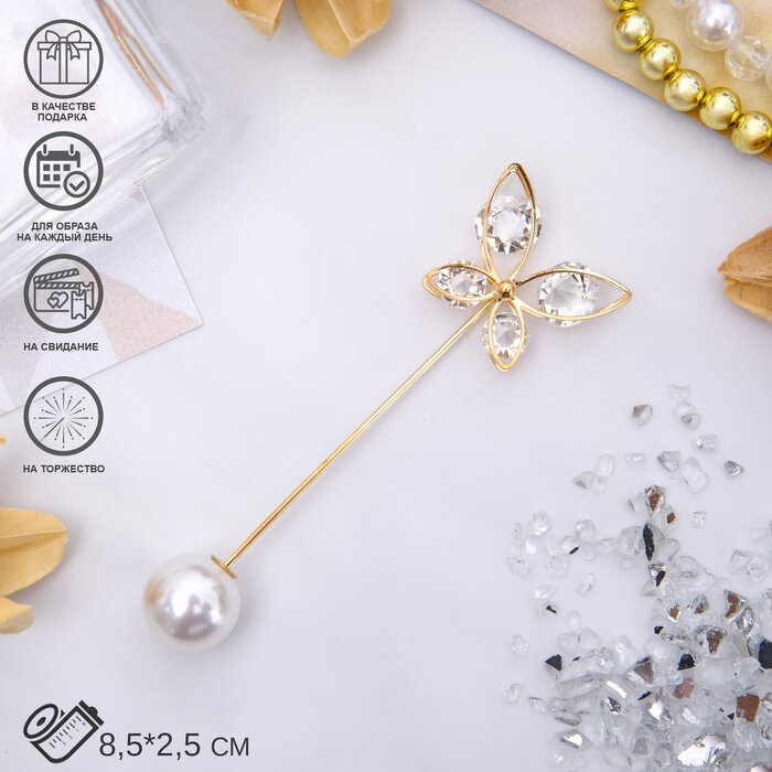 Брошь, стразы, стекло