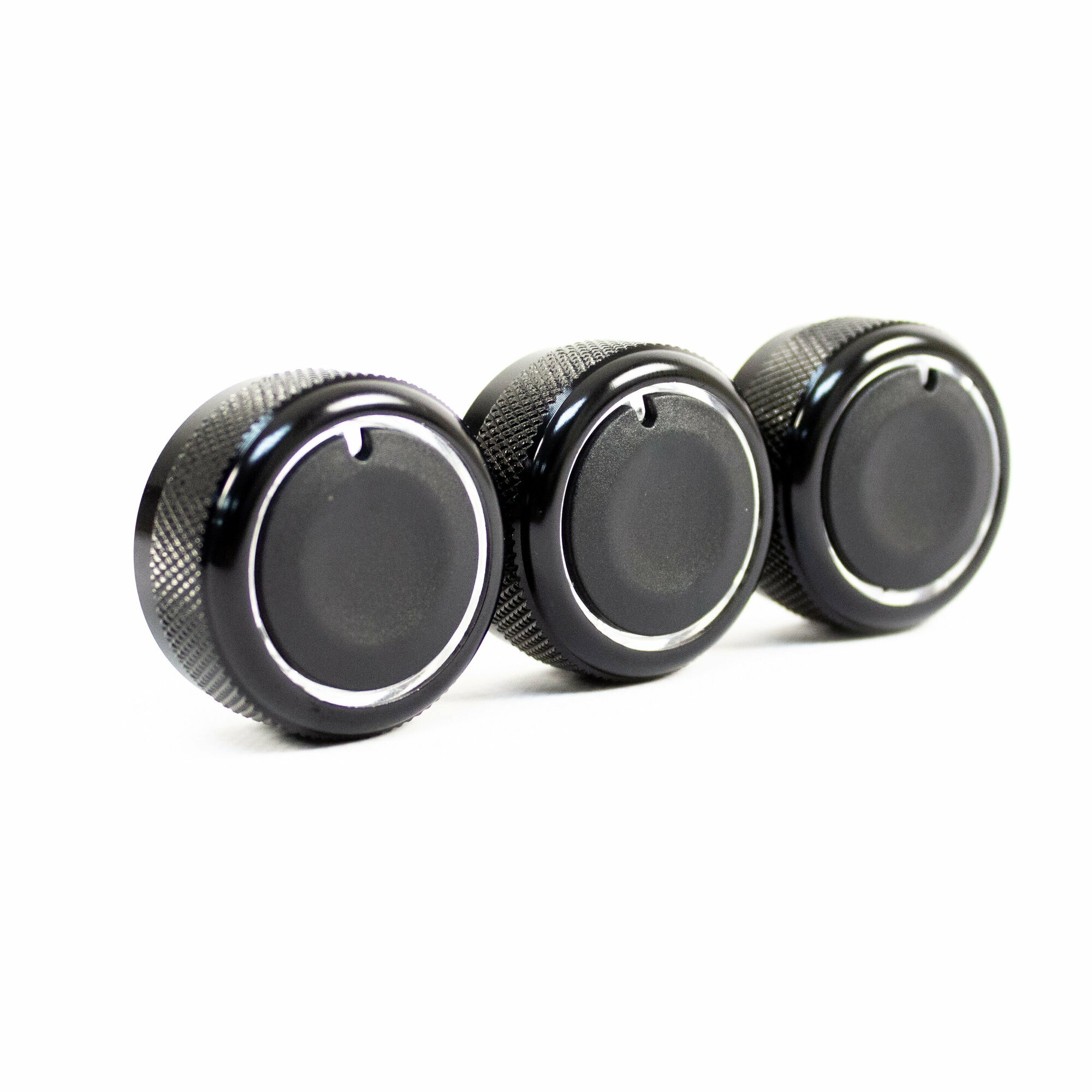 Крутилки Приора (крутилки печки) без кондиционера, цвет черный лак комплект 3шт.