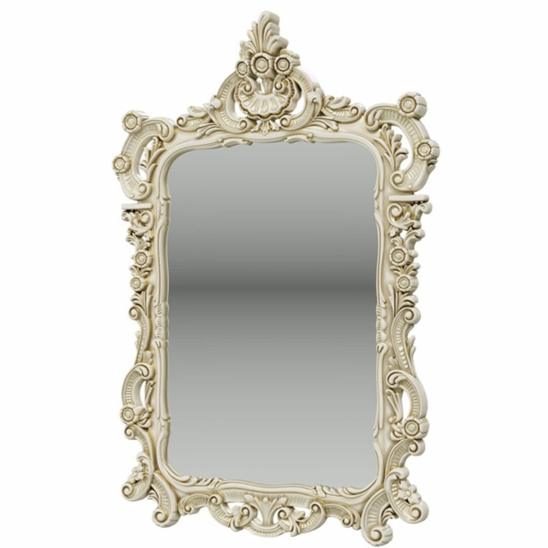 Настенное зеркало Нова, квадратное, слоновая кость, дерево, 70х106см