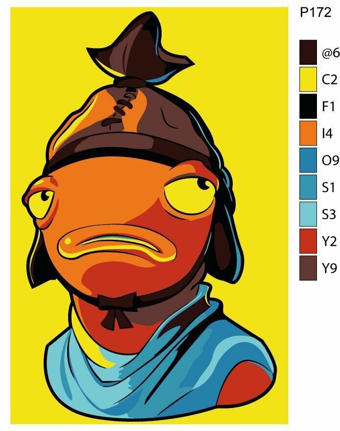 Детская картина по номерам P172 "Игра Fortnite (Фортнайт). Карась" 20x30