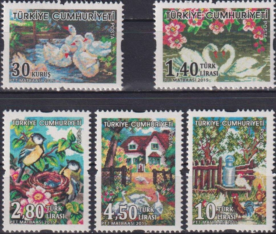 Почтовые марки Турция 2015г. "Гобелены" Искусство, Картины MNH