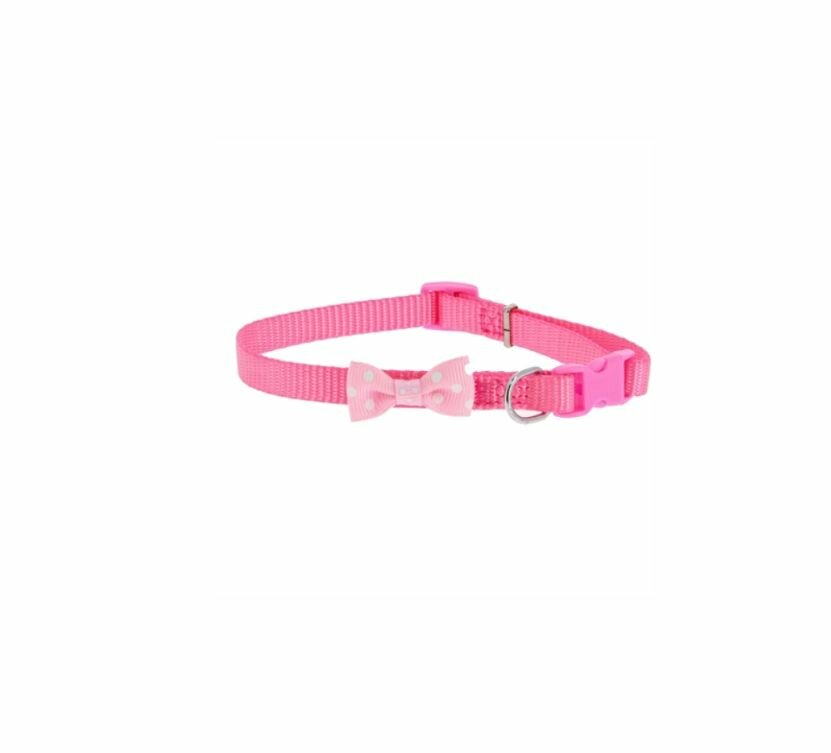 Каскад Ошейник нейлон розовый,10 мм х 20-30 см