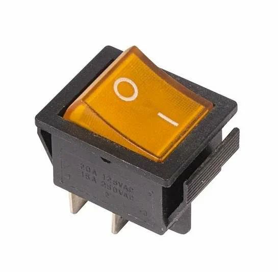 Выключатель SC 767 4c Подсв.12V желтый off-on