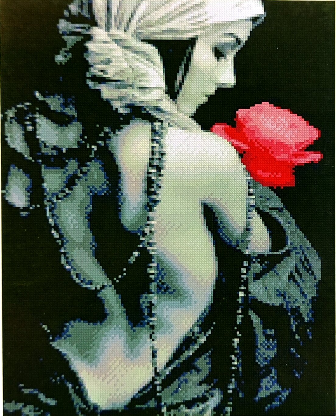 Алмазные мозаика круглые стразы, 40/50 девушка, пара, страсть, черно-белое, тело, поп-арт, лицо. Портрет