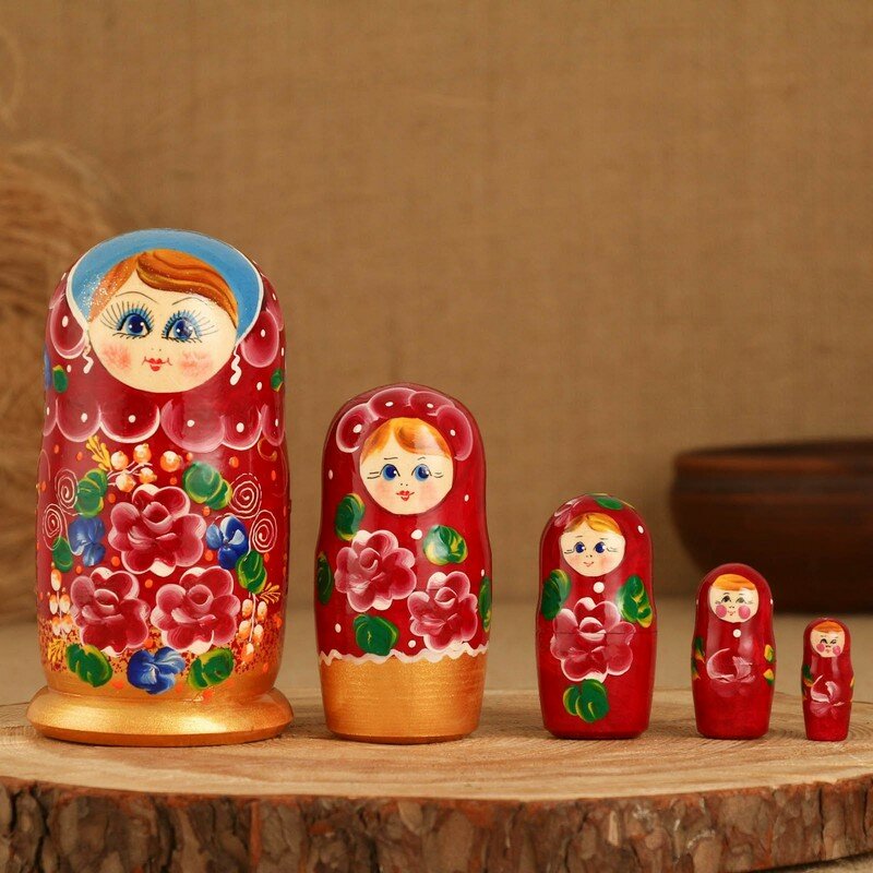 Матрешка 5-ти кукольная "Нелли" узоры