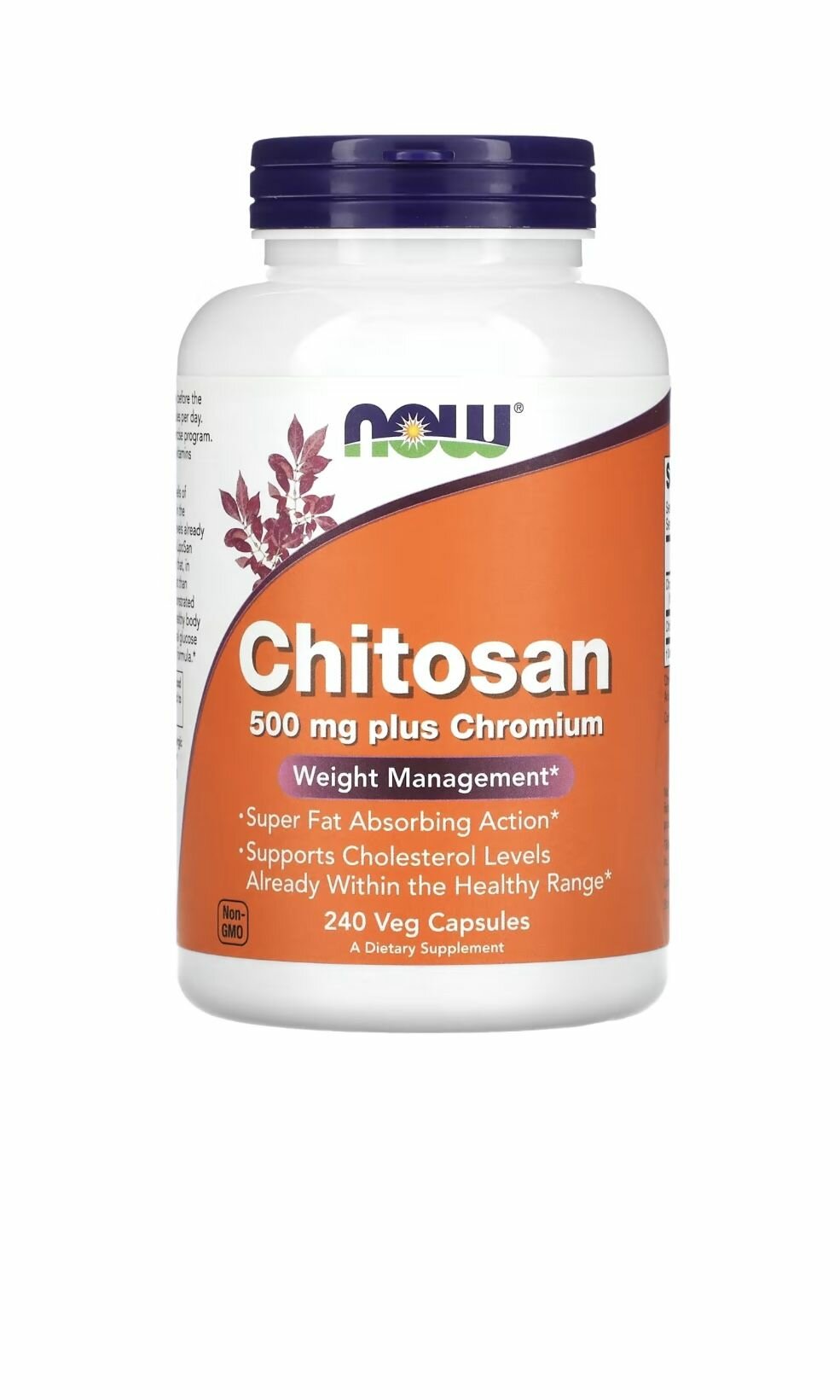 Хитозан плюс Хром NOW Chitosan 500 mg plus Chromium 240 капсул
