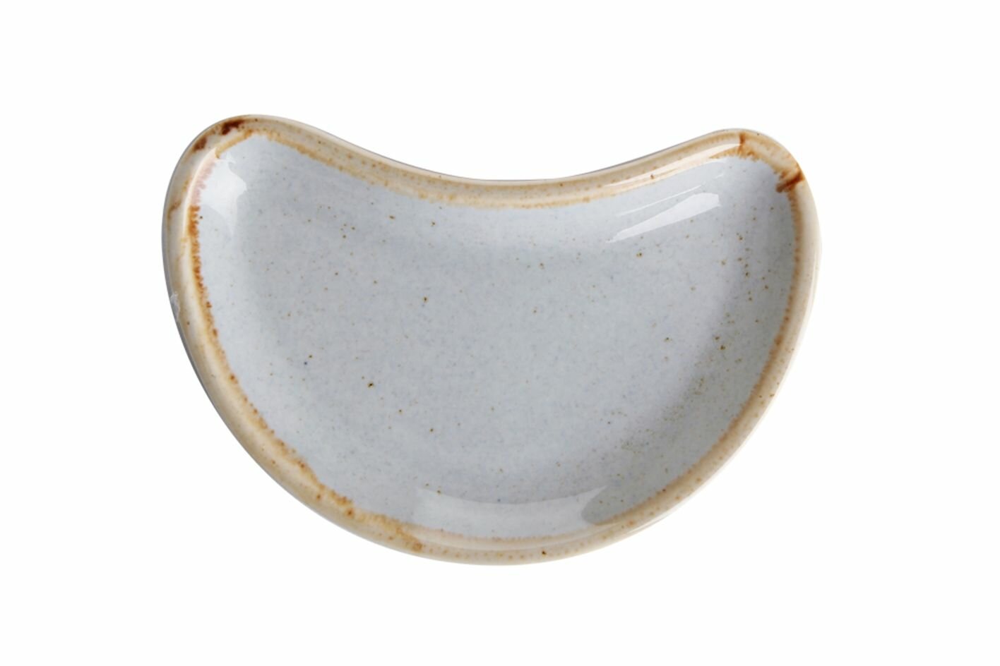 Соусник фарфоровый "Porland" полумесяц 30мл 11х7см серый