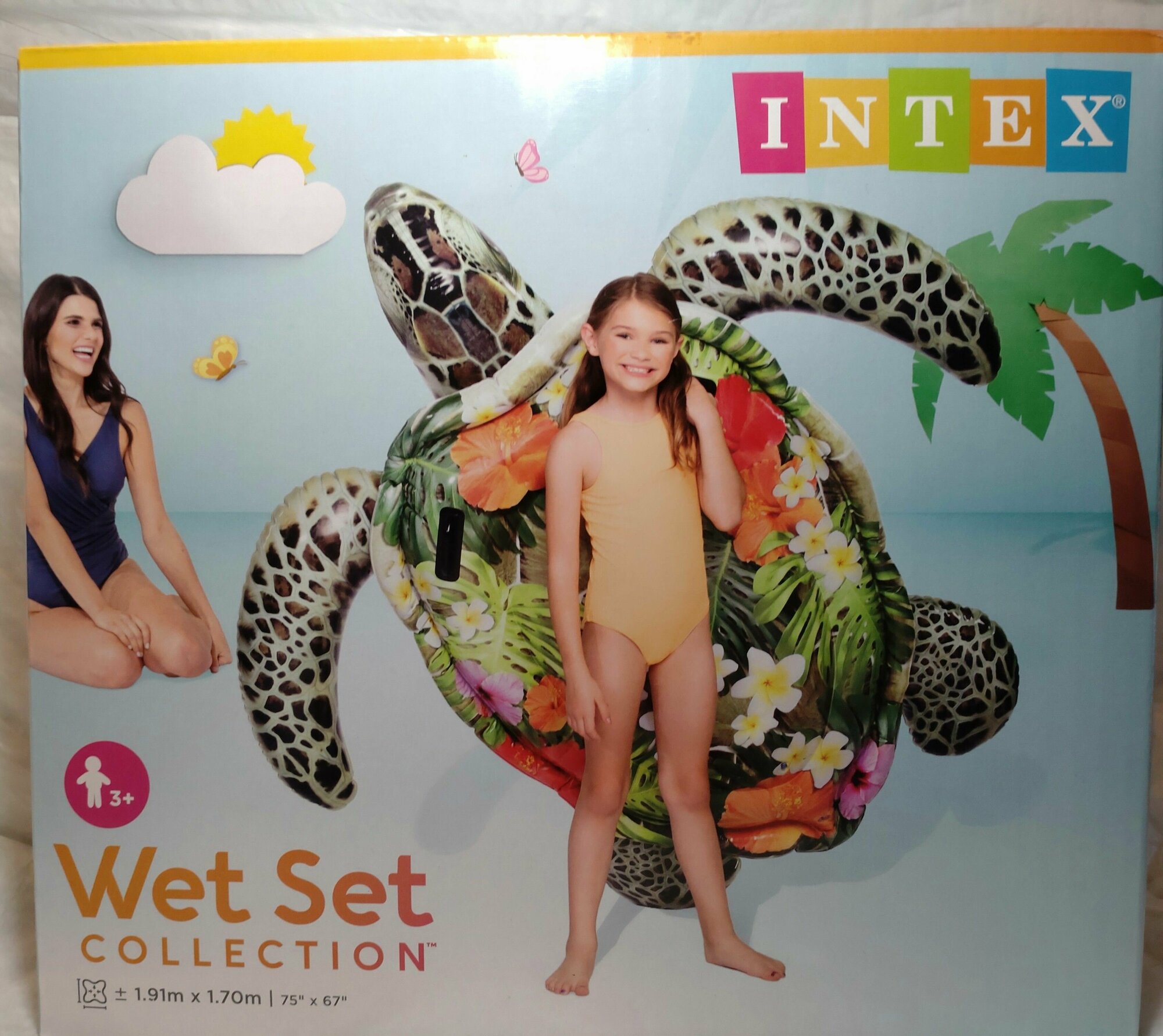 INTEX 57555NP Надувной плот Тропическая черепаха, 191х170см.