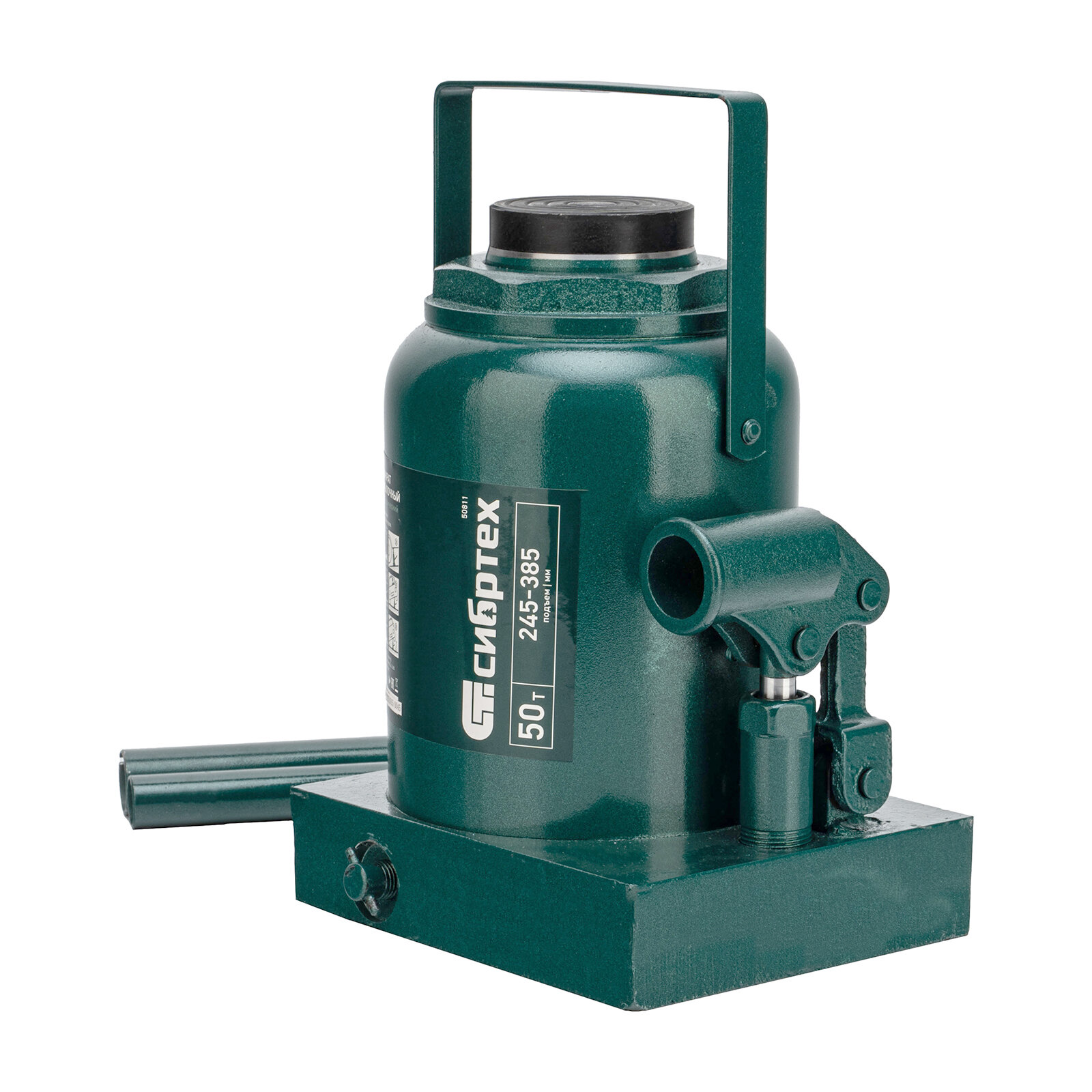 Домкрат гидравлический бутылочный, 50 т, 245-385 мм Сибртех 50811
