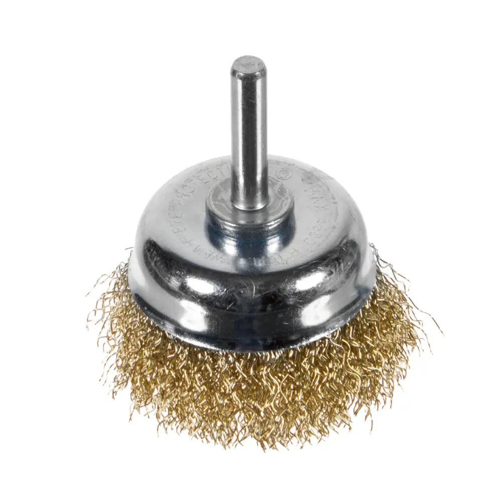 Щетка для дрели чашечная 50 мм латунированная сталь