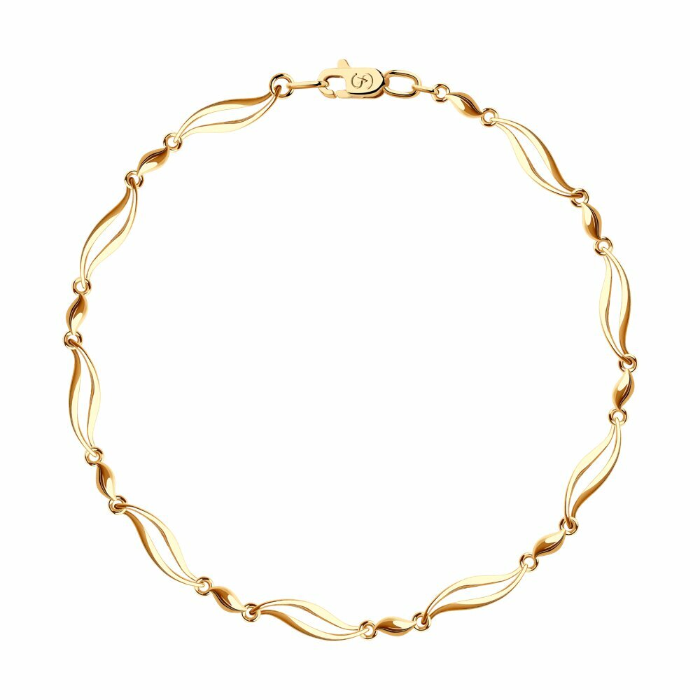 Браслет, красное золото, 585 проба