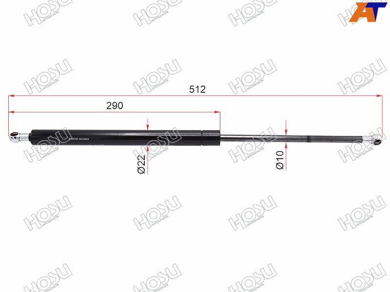 HOSU HSGS0002 Амортизатор крышки багажника Toyota Highlander 00-07 / Kluger V 00-07 (Справа=Слева)