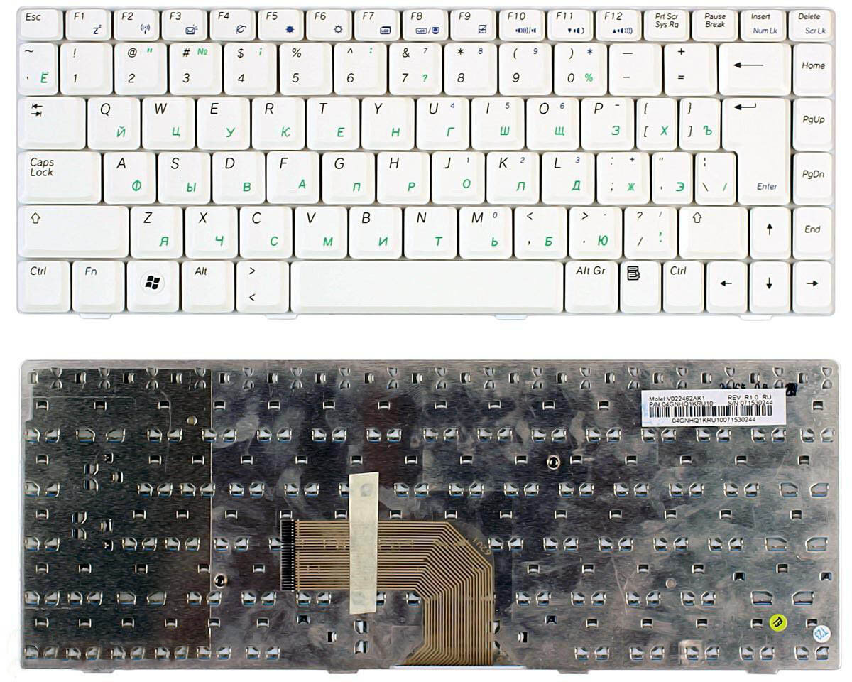 Клавиатура для Asus W5AE, русская, белая