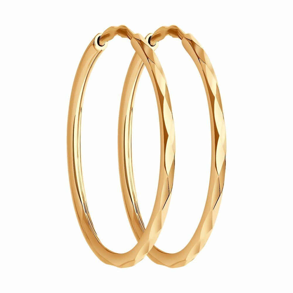 Серьги конго, красное золото, 585 проба