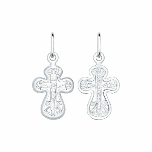 Крестик, серебро, 925 проба, родирование