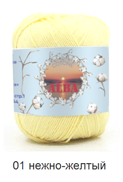 Пряжа ALBA 100% хлопок 01