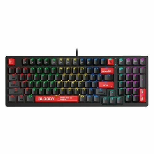 Клавиатура A4TECH Bloody S98, USB, черный + красный [s98 red]