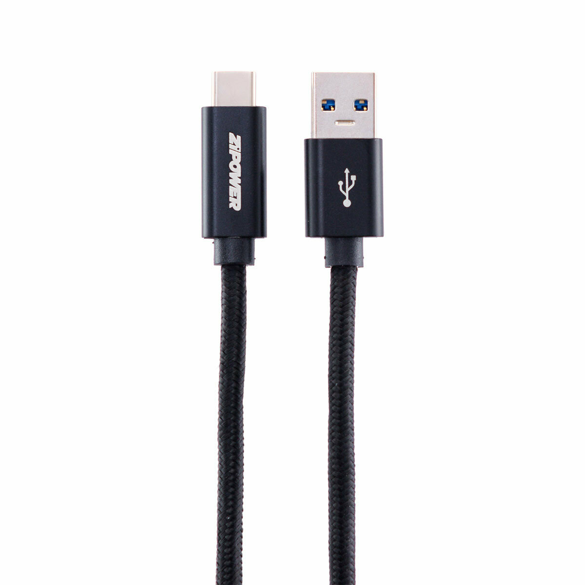 Кабель USB 3.1 Type-A Type-C, 3 A быстрая зарядка, 1 м, передача данных 10 Гб/с, черный, ZIPOWER, PM6674 — фото 1