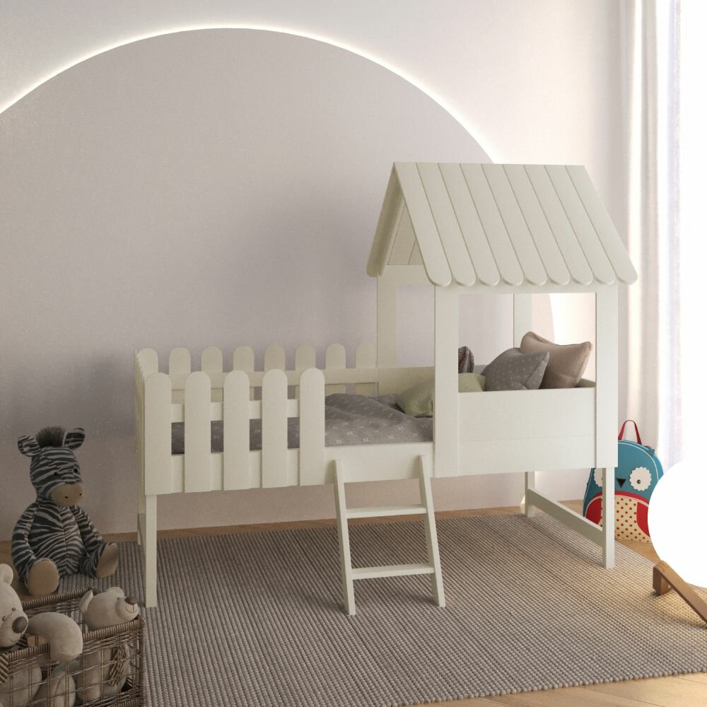 Детская двухъярусная кровать 80x200 Искатель цвет Слоновая кость