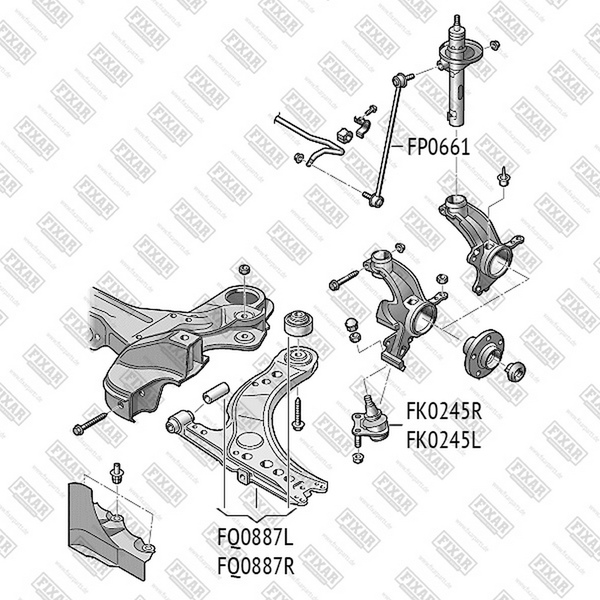 FIXAR FQ0887L рычаг подвески передний нижний левый