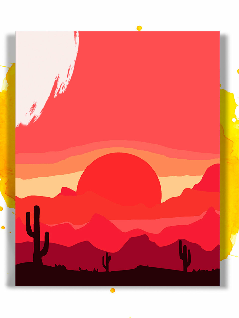 Картина по номерам на холсте Закат в пустыне, 40 х 60 см