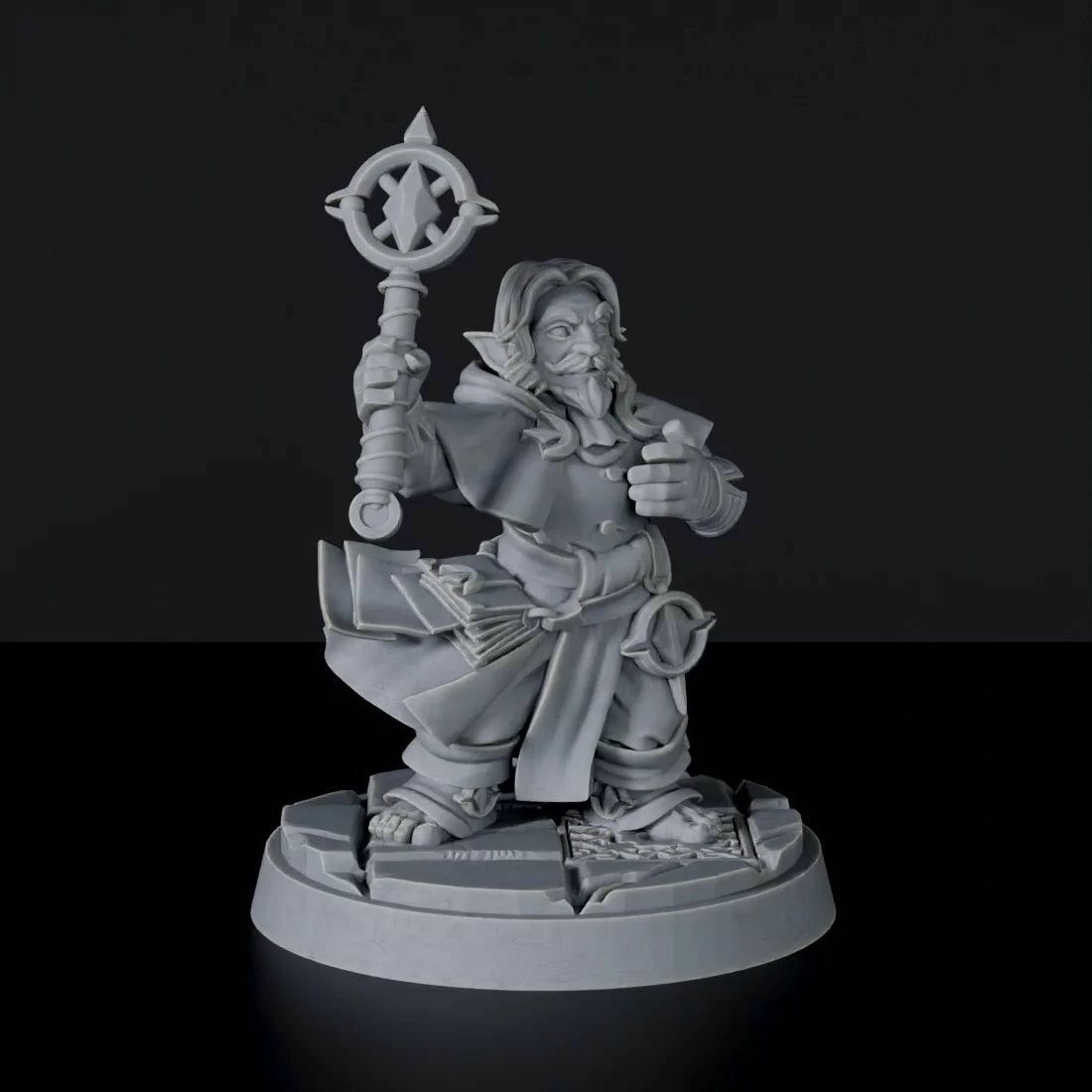 Миниатюра D&D 'Гном жрец' масштаб 32 мм (DnD, Dungeons & Dragons, ДнД, Подземелья и Драконы, Pathfinder)