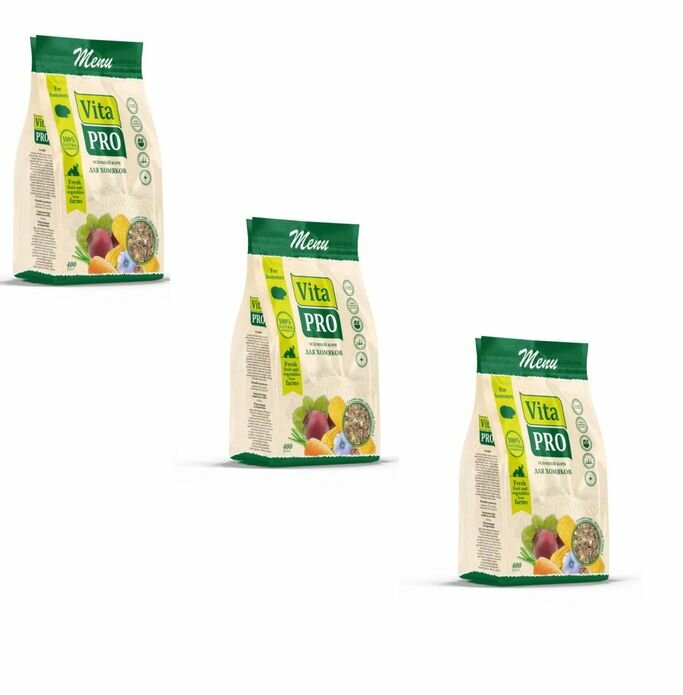 Vita Pro основной корм для хомяков, 400 гр, 3 уп
