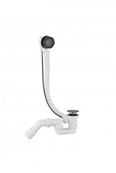 Полуавтоматический сливы-перелив для ванны Grocenberg, черный матовый