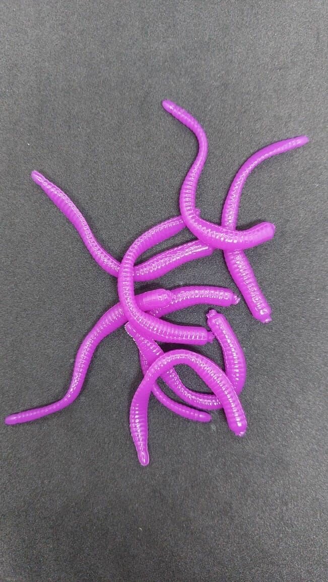 Силиконовые сьедобные приманки "Бобровый хвост". цвет фиолетовый