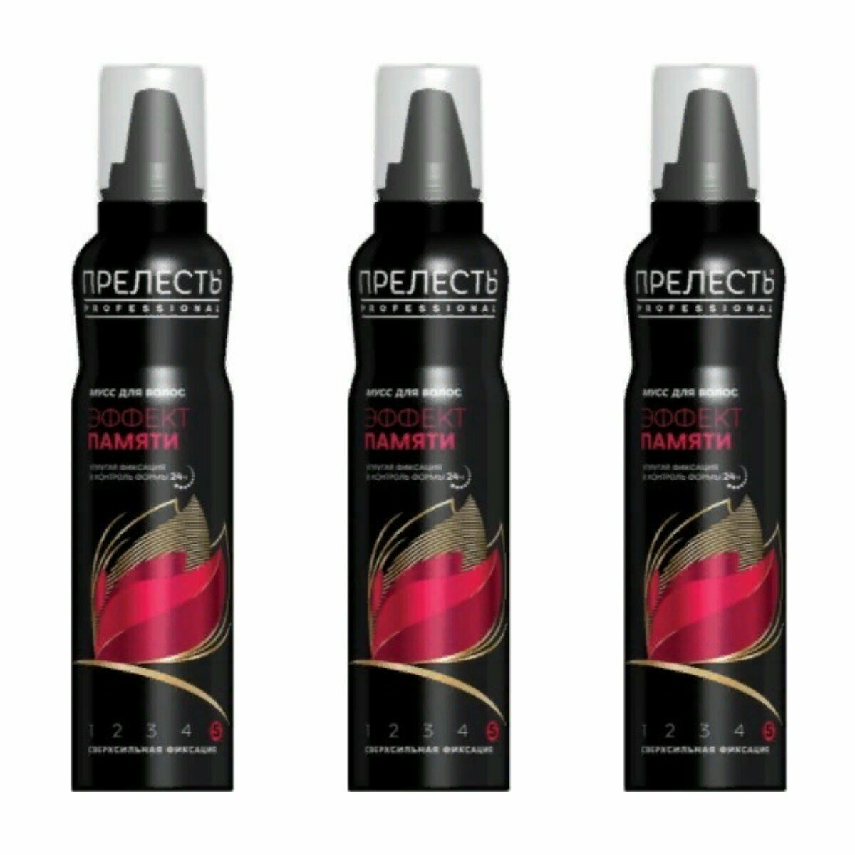 Мусс для волос Прелесть, Professional, сверхсильная фиксация, 160 мл, 3 шт