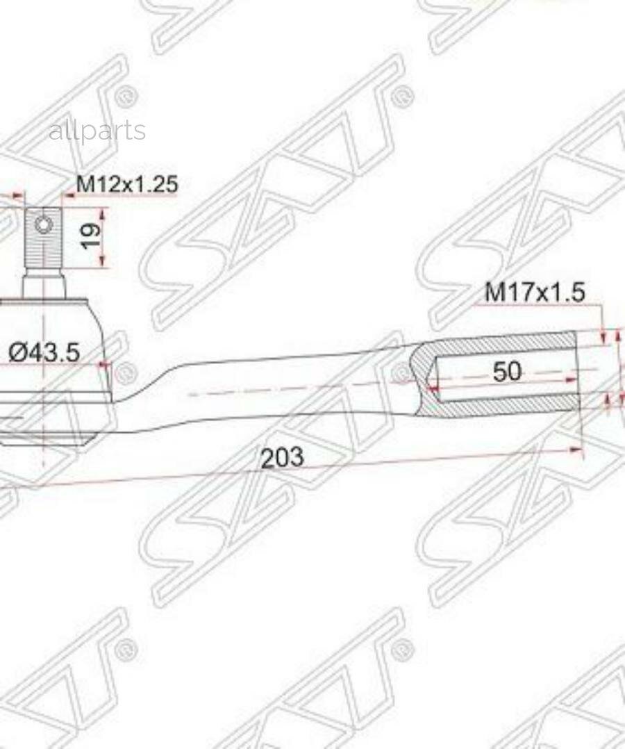 SAT ST-4422A010 Рулевой наконечник Mitsubishi L200 07- / Pajero 99-06