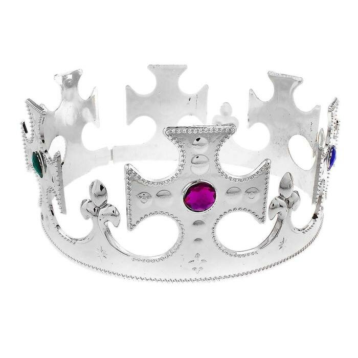 Корона на голову для мальчика «Король», серебристая