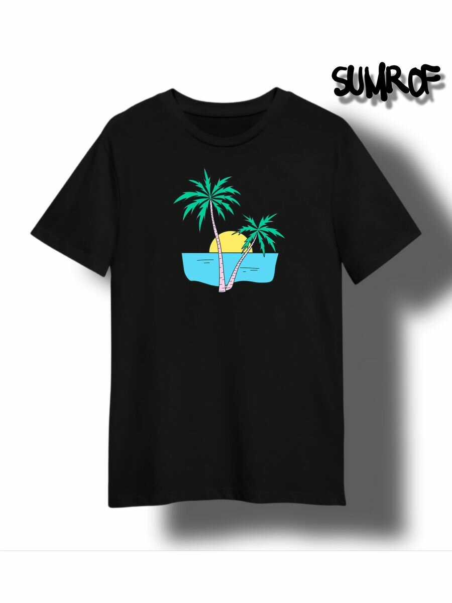 Футболка лето summer море пальмы