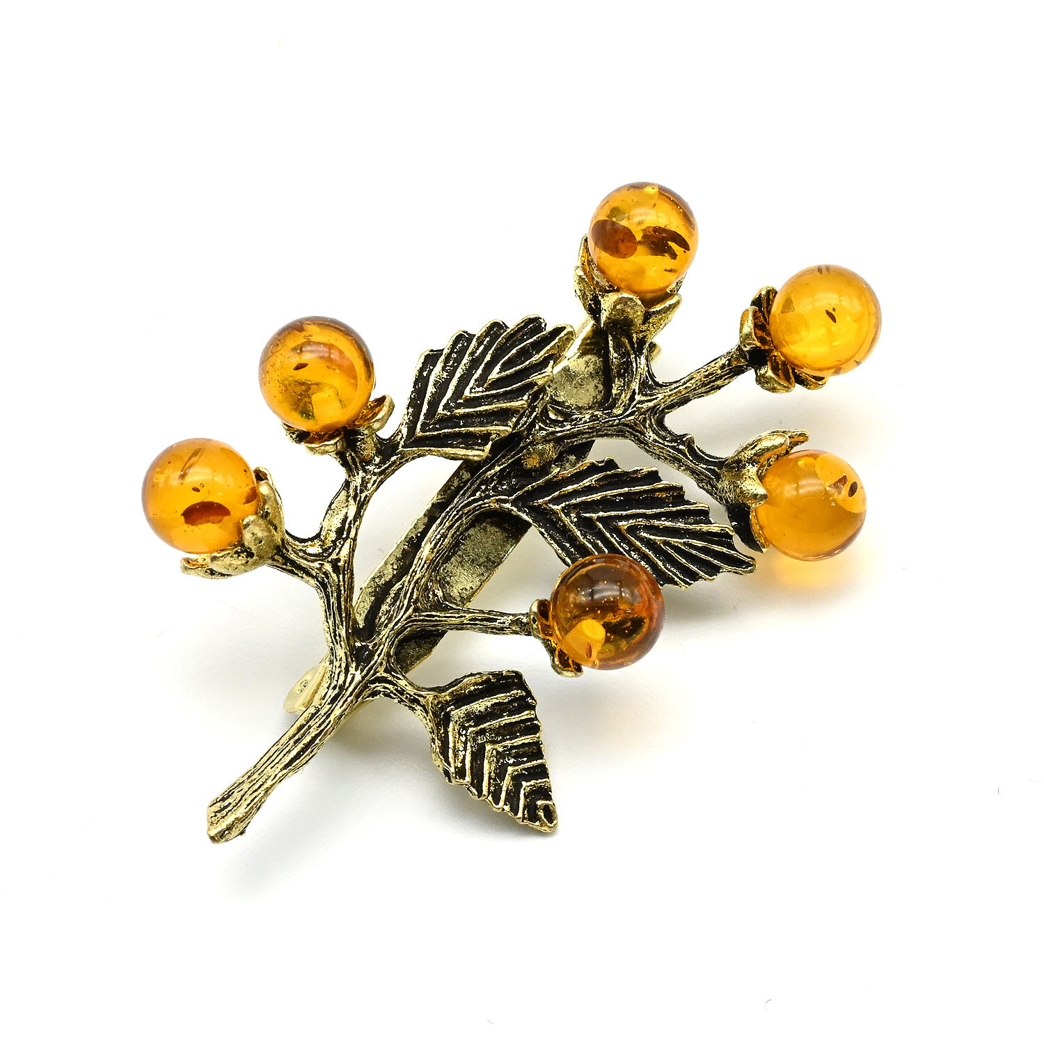 Брошь, янтарь