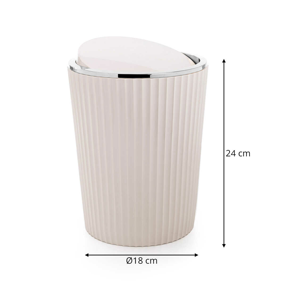 Мусорное ведро бежевое 5л, пластик, Pimanova