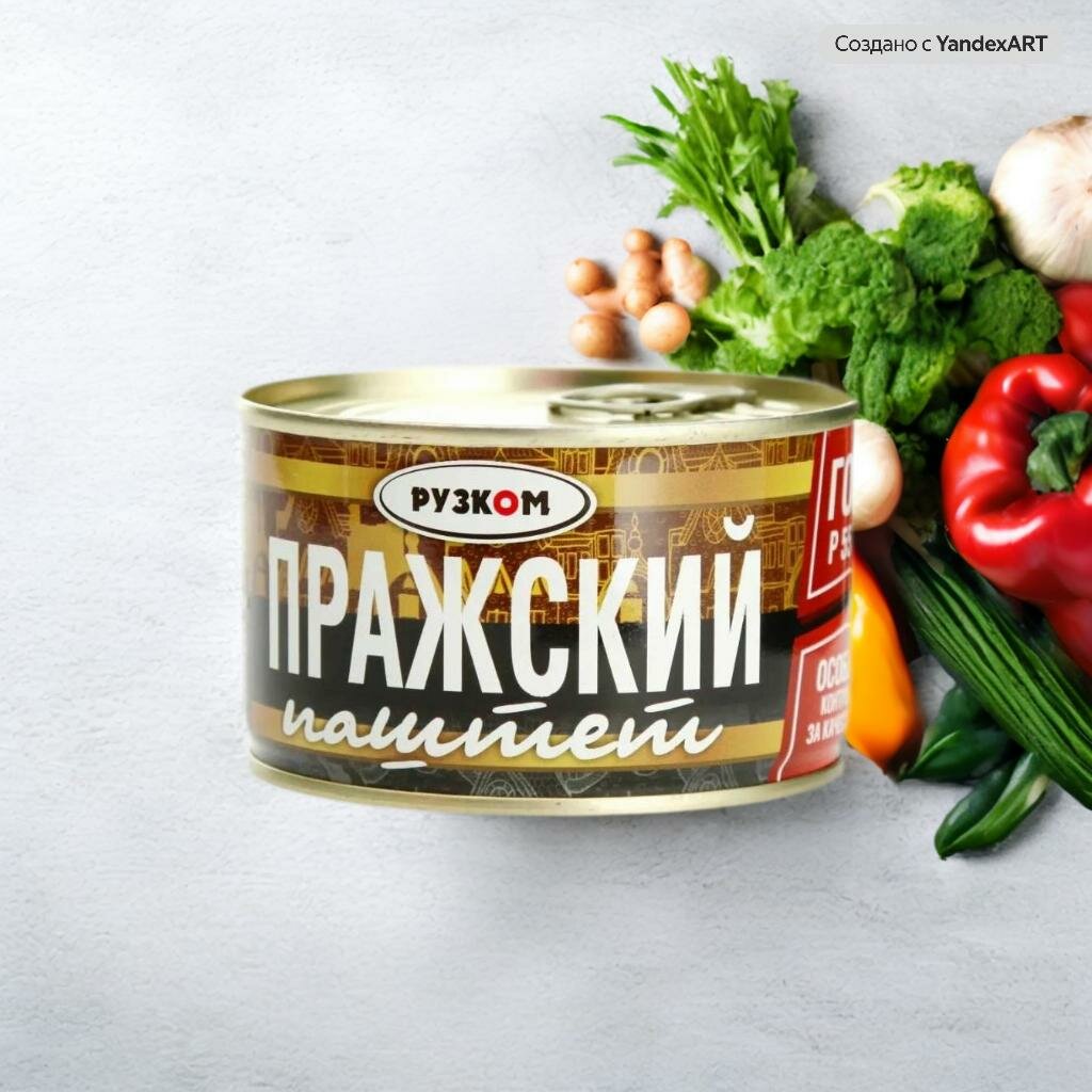 Паштет Пражский "рузком" ГОСТ 230 гр. 4 шт.